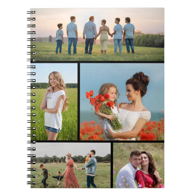 Create Your Own 5 Photo Collage Notebook | Zazzle