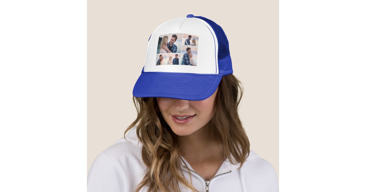 Create Your Own 5 Photo Collage Trucker Hat | Zazzle
