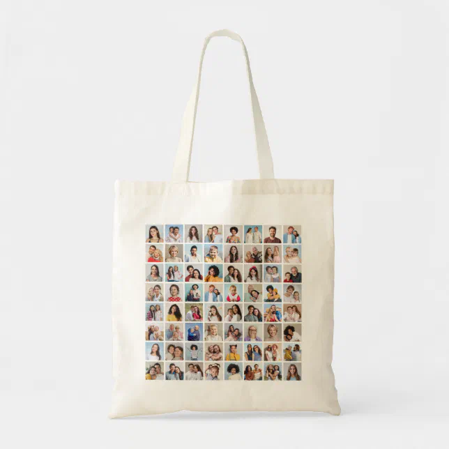 Create Your Own 64 Photo Collage Tote Bag | Zazzle