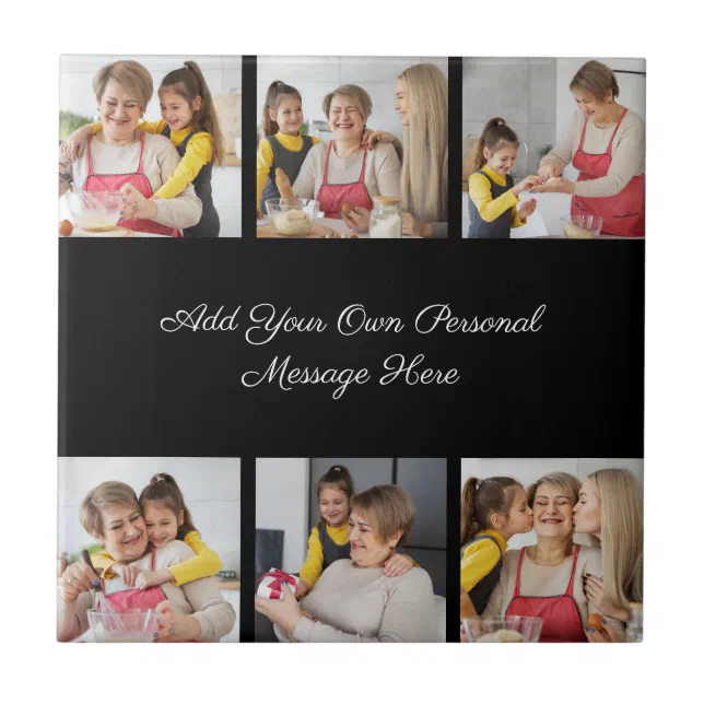 Create Your Own 6 Photo Collage Add Your Greeting Tile | Zazzle