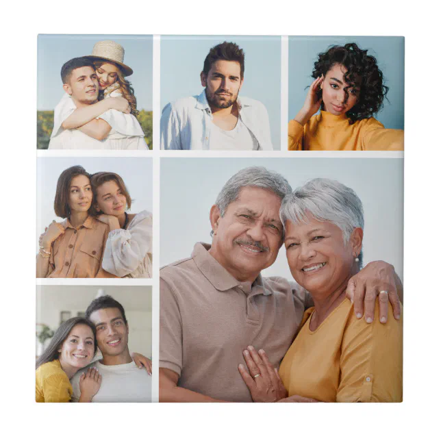 Create Your Own 6 Photo Collage Tile | Zazzle