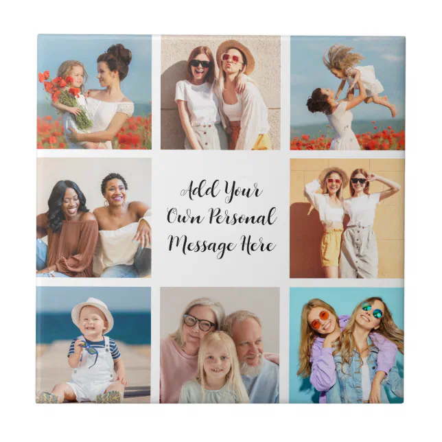 Create Your Own 8 Photo Collage Add Your Greeting Tile | Zazzle