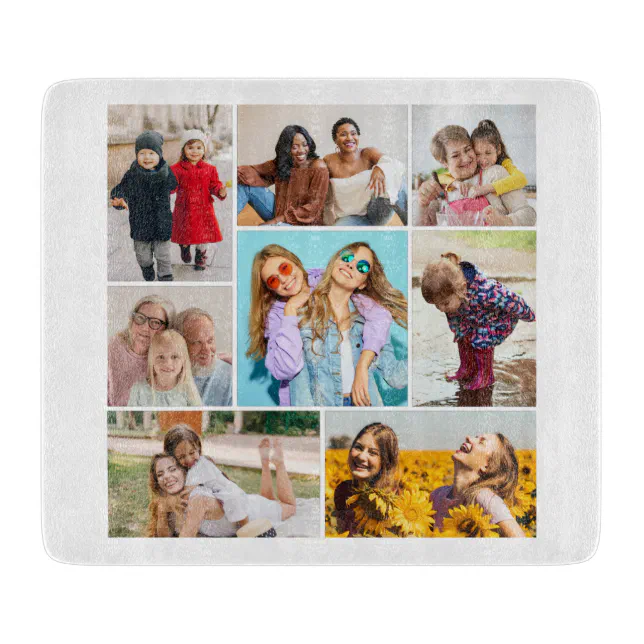 Create Your Own 8 Photo Collage Cutting Board | Zazzle