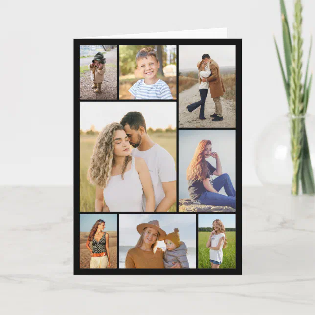 Create Your Own 8 Photo Collage Folded Note Card | Zazzle