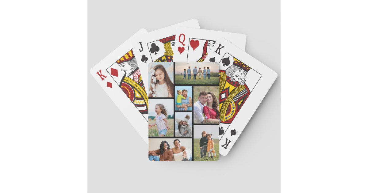 Create Your Own 8 Photo Collage Playing Cards | Zazzle