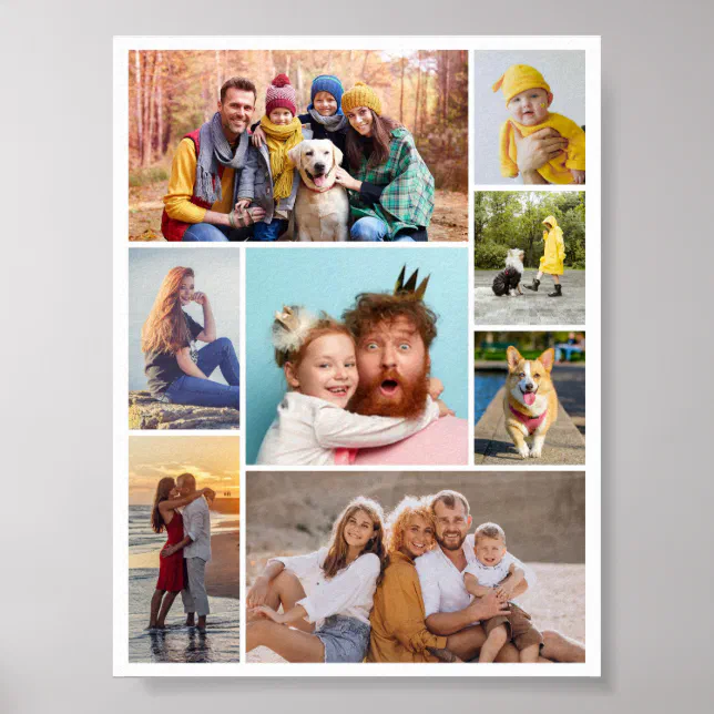 Create Your Own 8 Photo Collage Poster | Zazzle