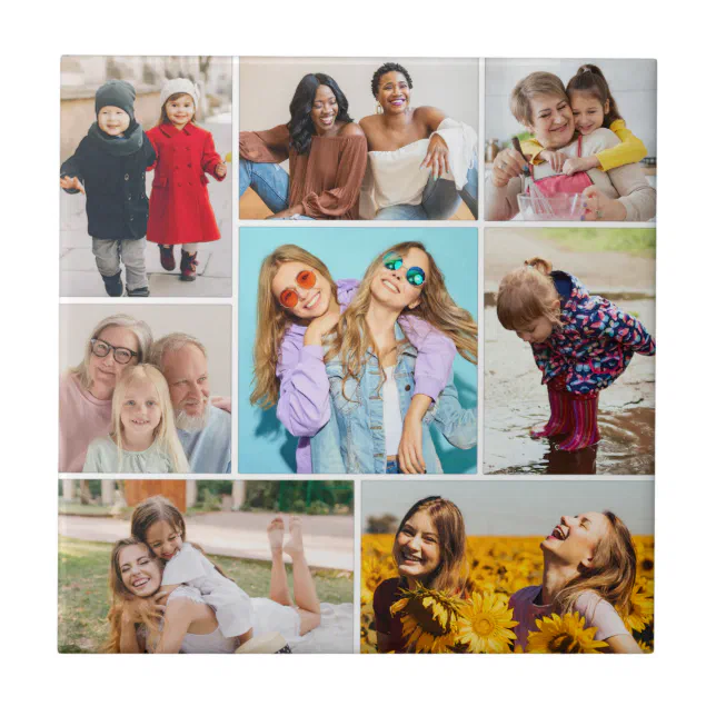 Create Your Own 8 Photo Collage Tile | Zazzle