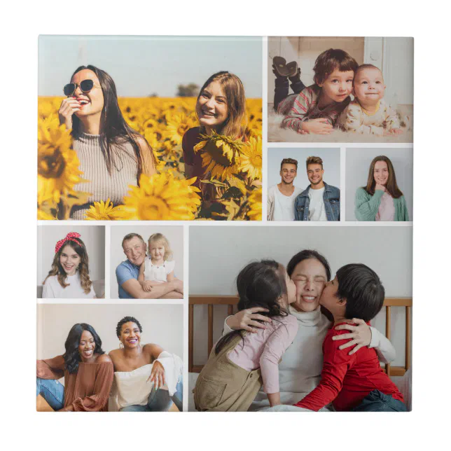 Create Your Own 8 Photo Collage Tile | Zazzle
