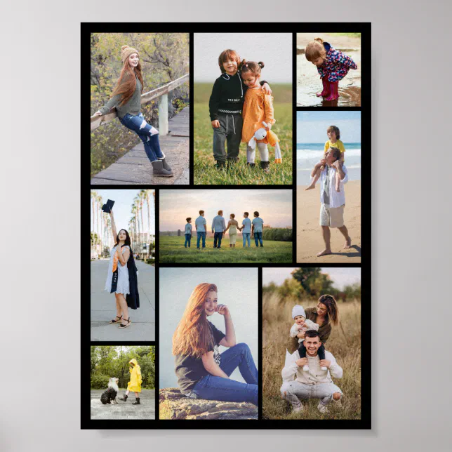 Create Your Own 9 Photo Collage Poster | Zazzle