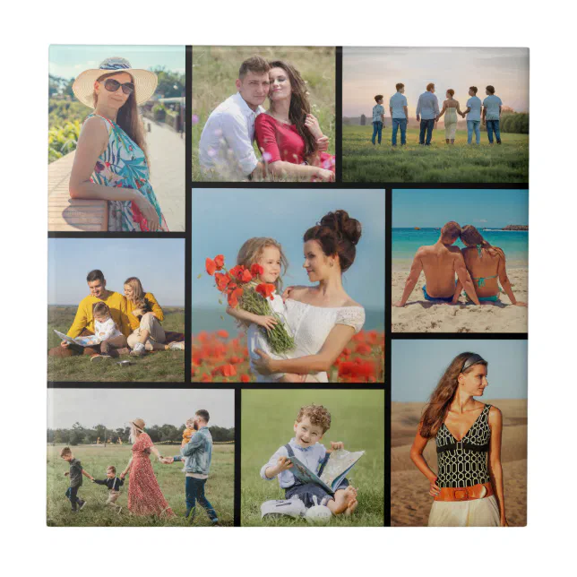 Create Your Own 9 Photo Collage Tile | Zazzle