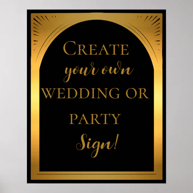 Create your own art deco style wedding sign | Zazzle