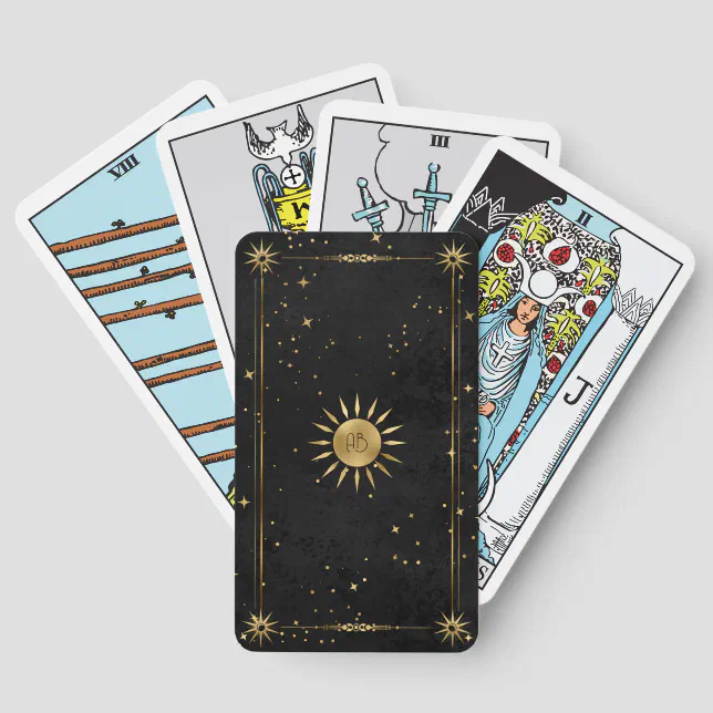 Create Your Own Black & Gold Sun Mandala Playing Cards | Zazzle