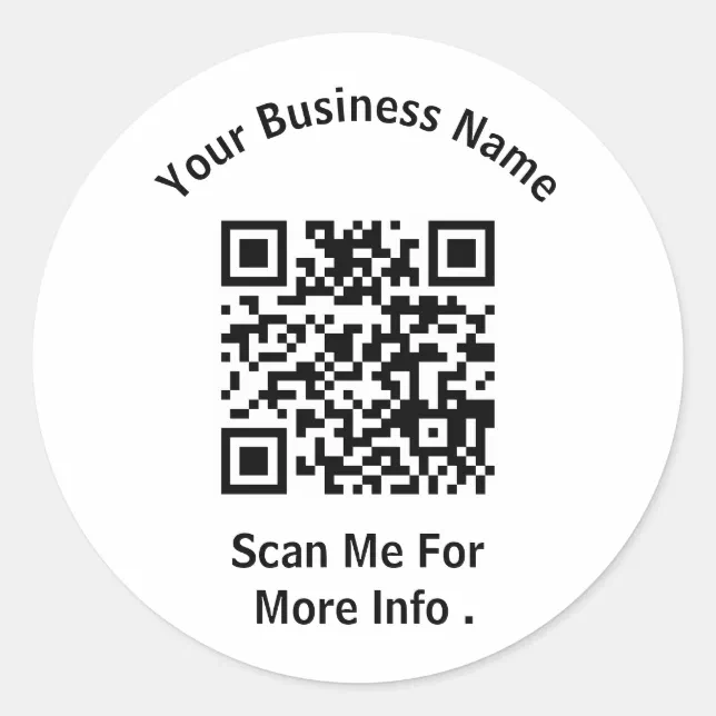 Create Your Own business QR Code Classic Round Sticker | Zazzle