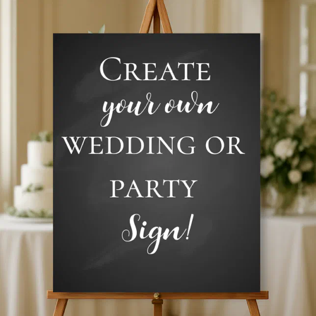 Create your own chalkboard party wedding sign | Zazzle