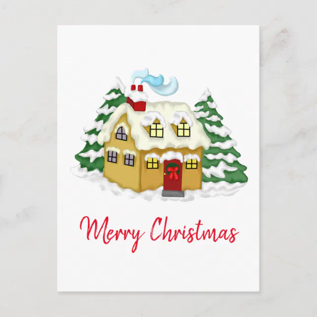 Create Your Own Custom Christmas Tree House Holiday Postcard | Zazzle