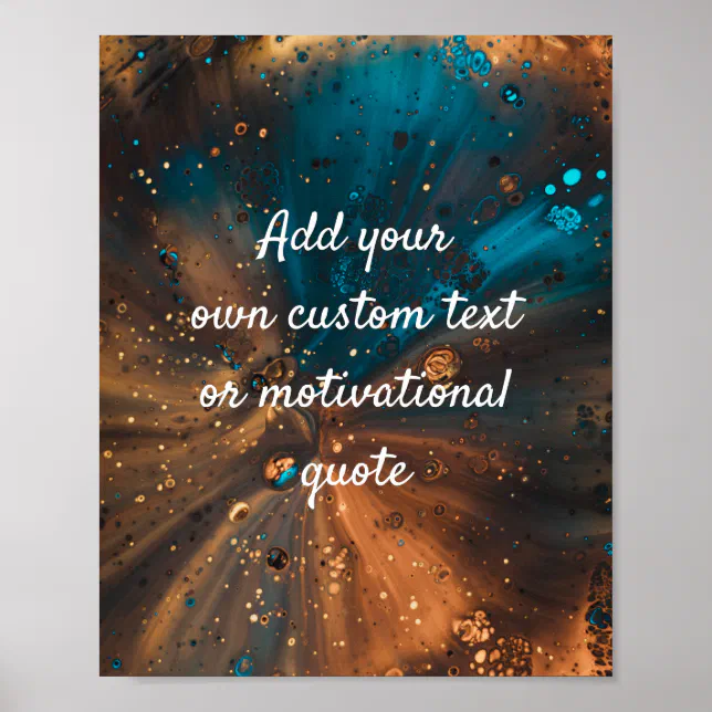 Create Your Own Custom Quote Poster - Blue Bronze | Zazzle