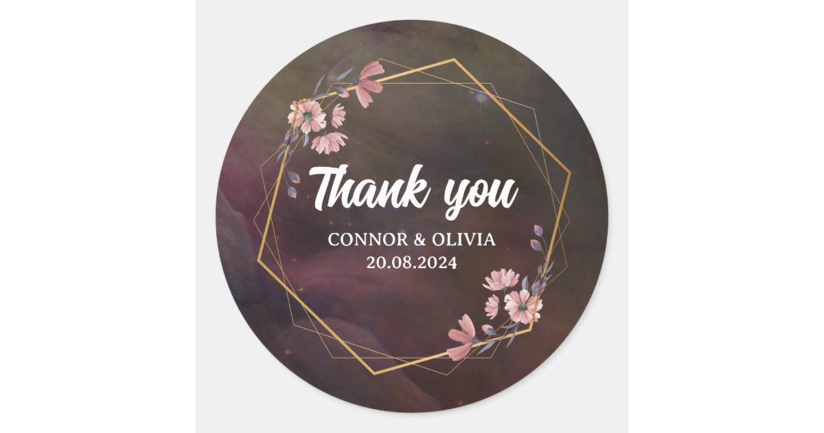 Create your own Custom Thank you Wedding Favour Classic Round Sticker ...