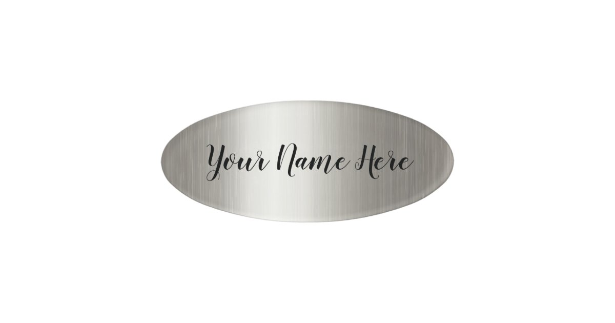 CREATE-YOUR-OWN DIY Custom upload design Silver Name Tag | Zazzle