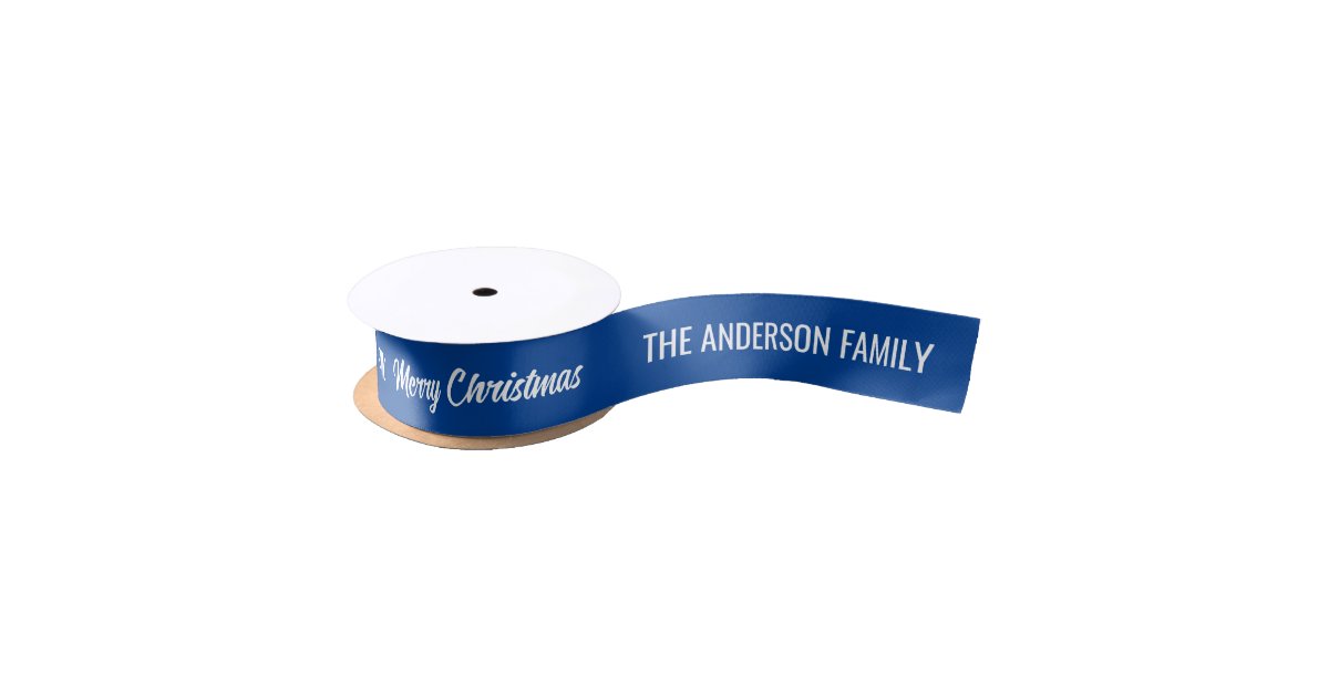 Create Your Own Family Christmas Personalised Satin Ribbon | Zazzle