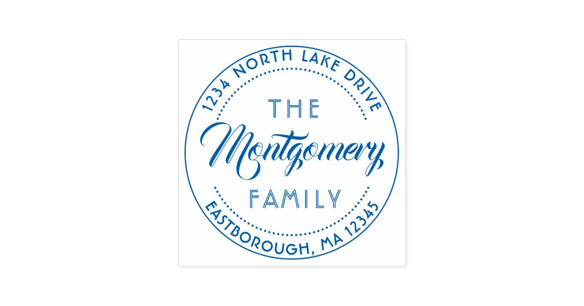 Create Your Own Family Name Script Return Address Self-inking Stamp ...