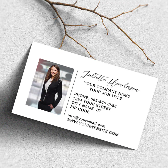 Create Your Own Logo Photo Modern Elegant Business Card | Zazzle