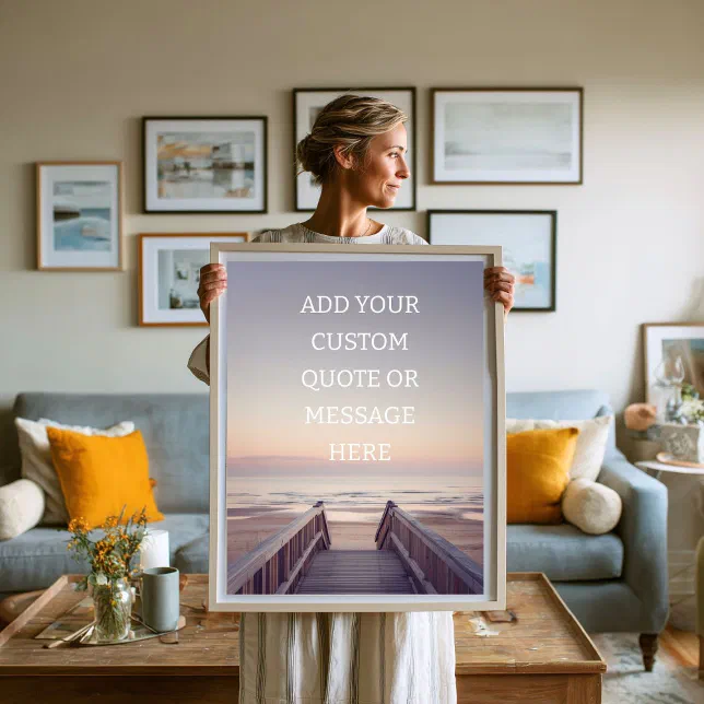 Create Your Own Motivational Quote - Ocean Pier Poster | Zazzle