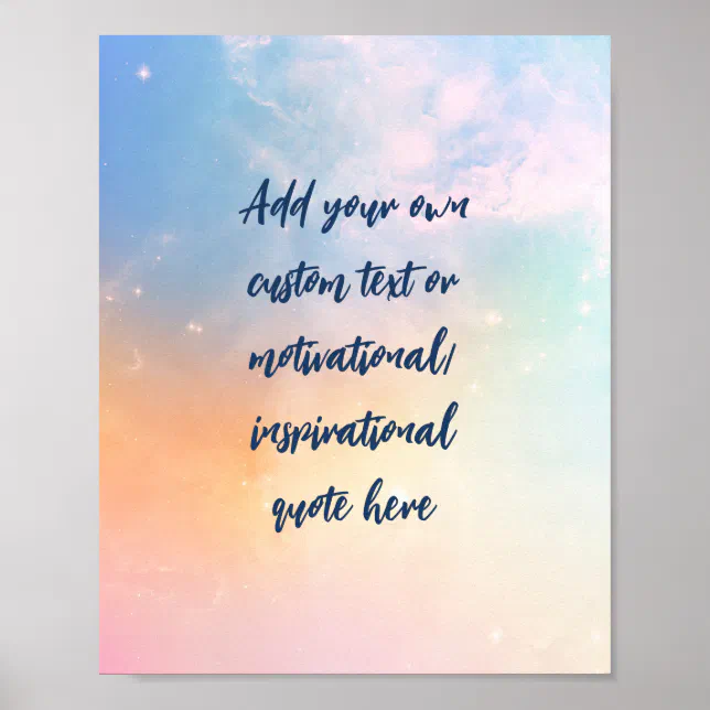 Create Your Own Pastel Motivational Quote Poster | Zazzle