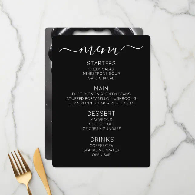 Create Your Own Retro Black Star Pinup Menu | Zazzle