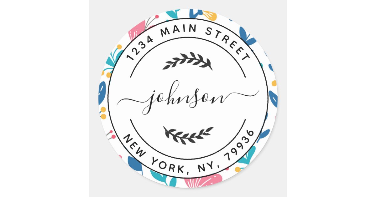 Create Your Own Round Return Address Classic Round Sticker | Zazzle