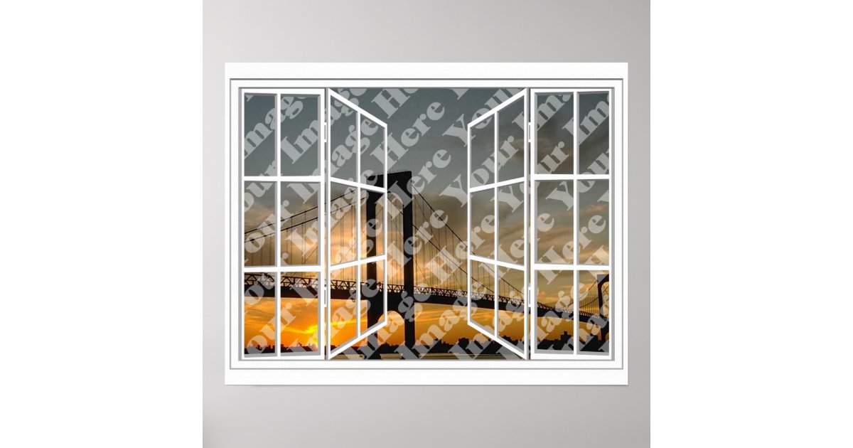 Create Your Own White 24 Pane Open Window Poster | Zazzle