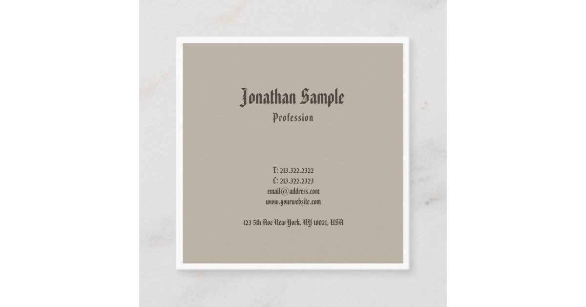 Creative Classic Nostalgic Design American Text Square Business Card ...