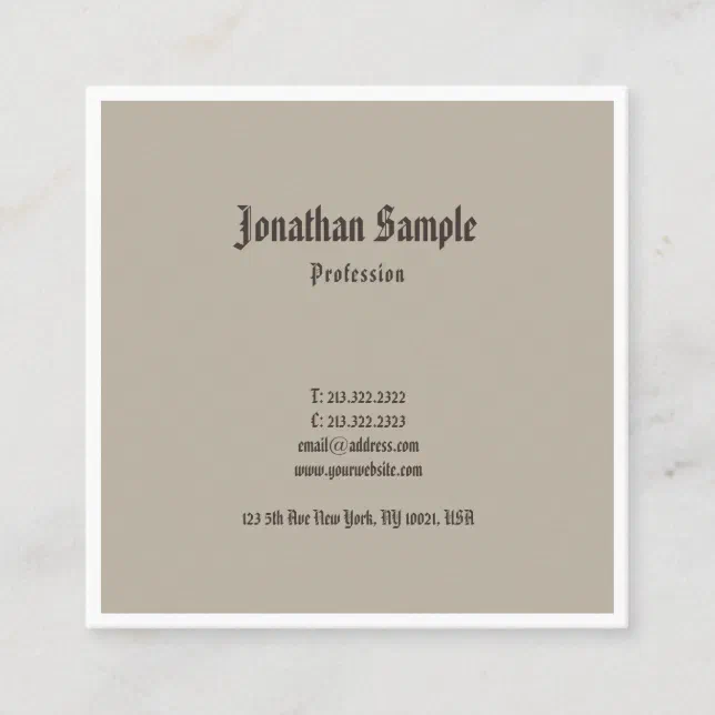 Creative Classic Nostalgic Design American Text Square Business Card ...