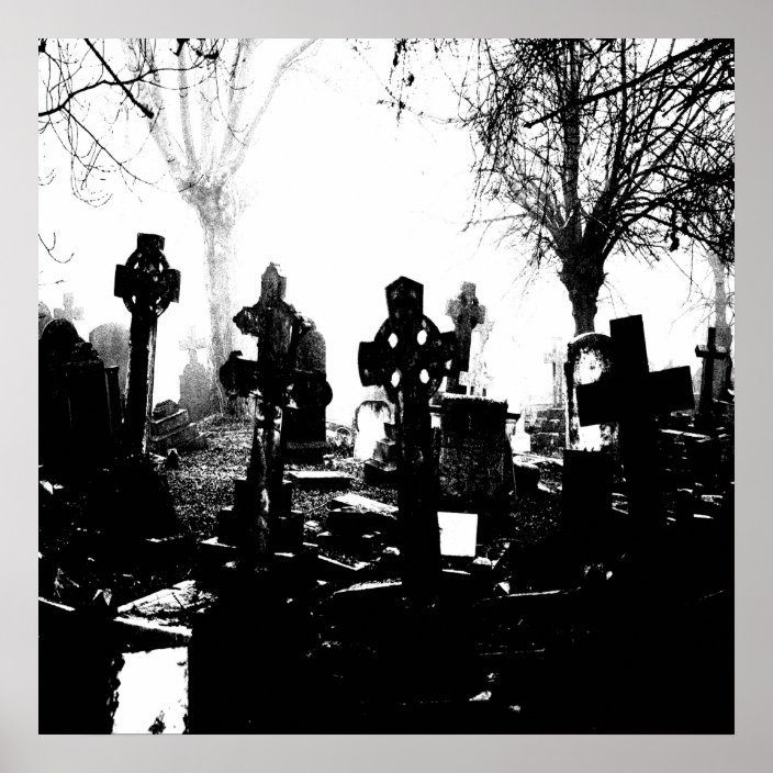 Creepy Gothic Graveyard Poster | Zazzle.co.uk