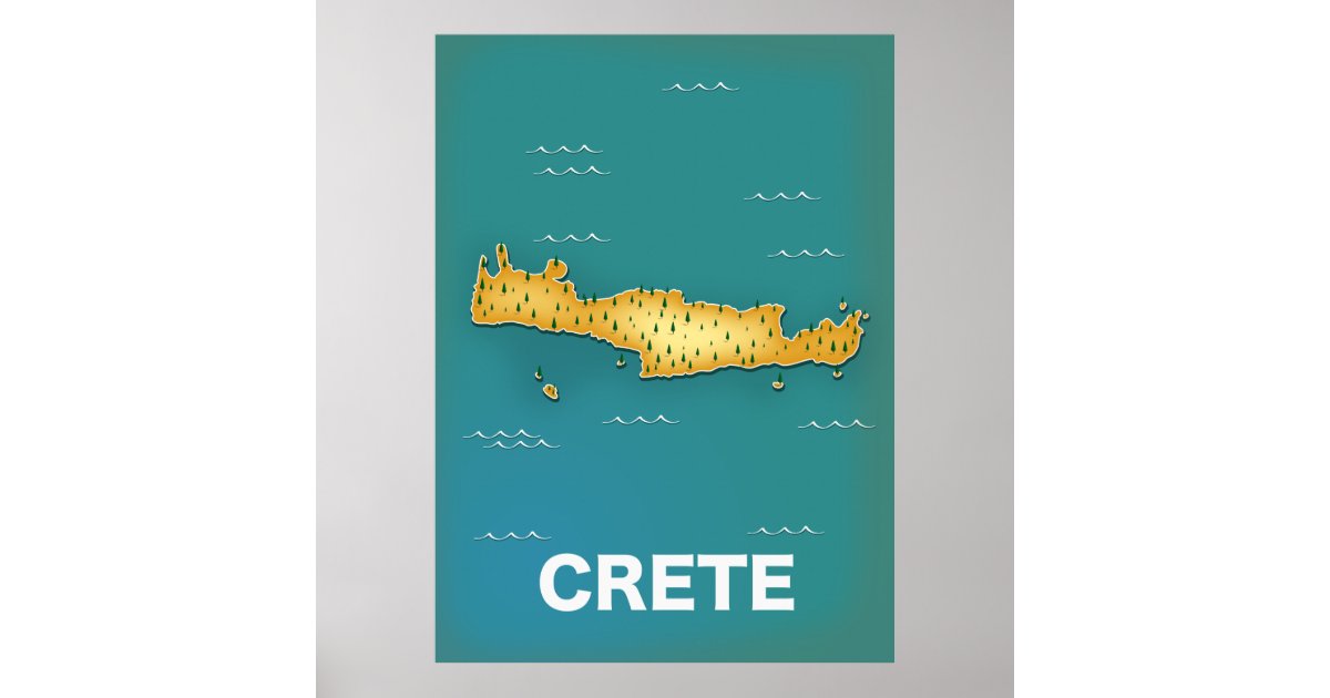 Crete map travel poster | Zazzle