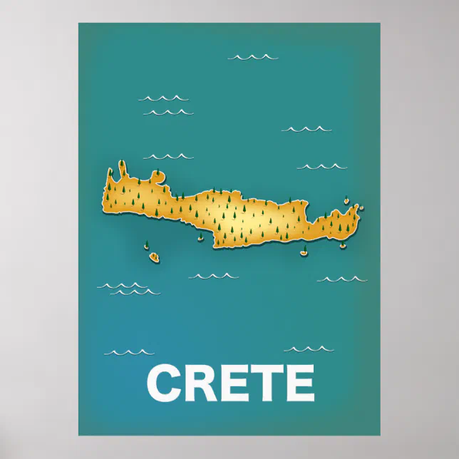 Crete map travel poster | Zazzle