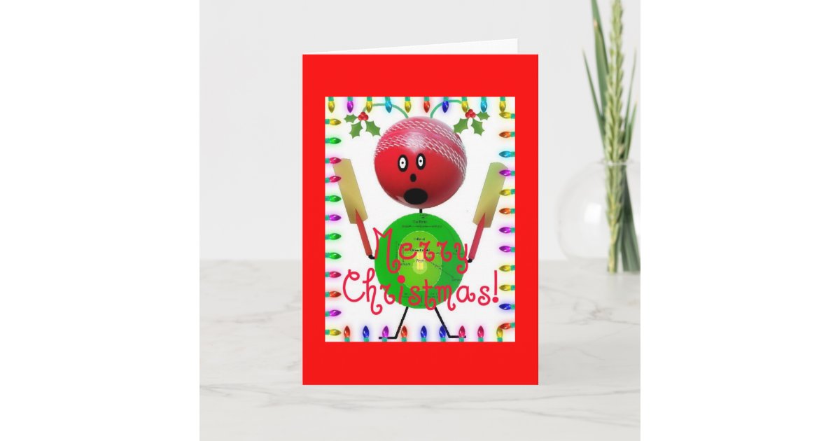 Cricket Christmas Cartoon Holiday Card | Zazzle.co.uk