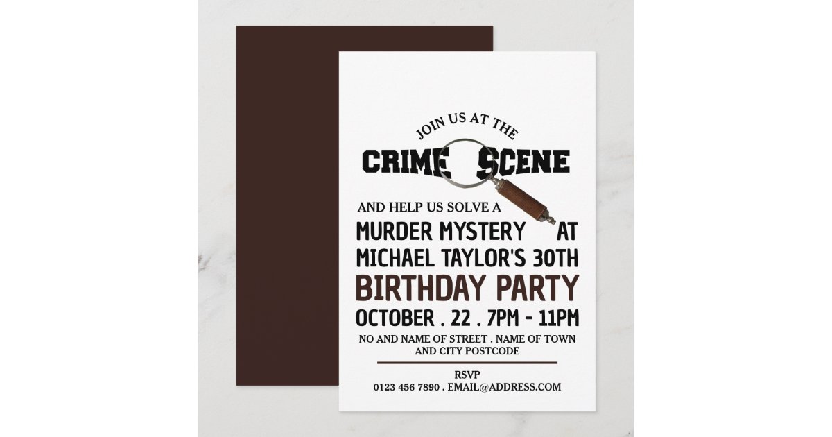 Crime Scene, Murder Mystery Birthday Party Invitation | Zazzle