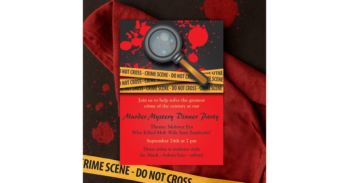 Crime Scene Murder Mystery Dinner Party Invitation | Zazzle