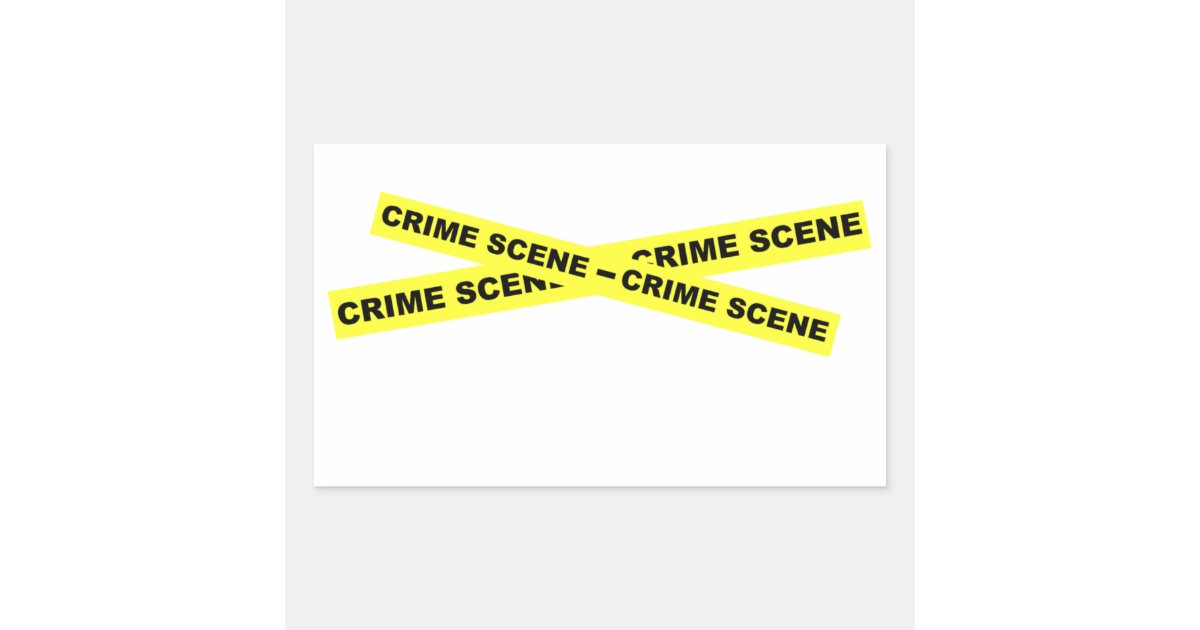 Crime Scene Tape Rectangular Sticker | Zazzle