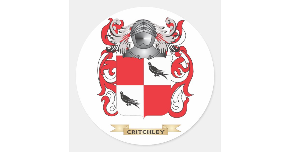 Critchley Coat of Arms Classic Round Sticker | Zazzle