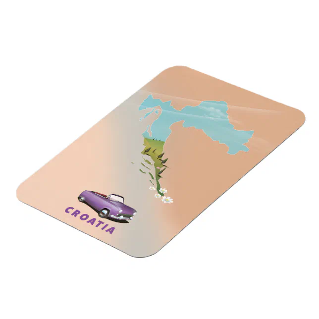 Croatia Map Illustrated print poster. Magnet | Zazzle