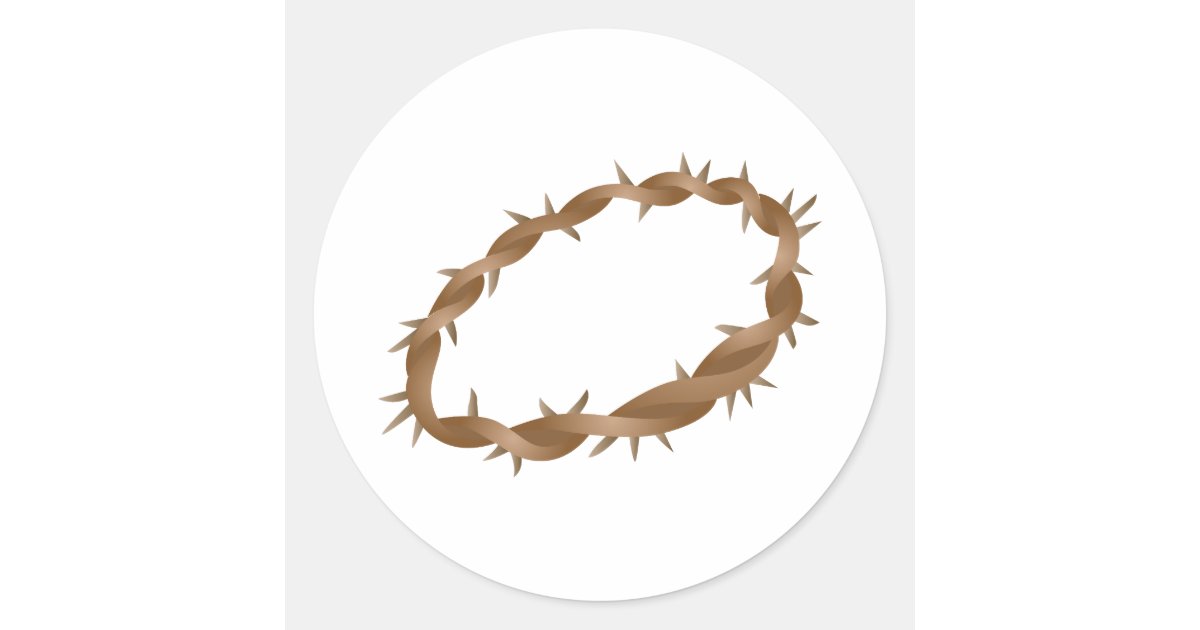 Crown of Thorns Classic Round Sticker | Zazzle