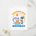 Cruising Into My 50th Birthday Boat Invitation Postcard | Zazzle