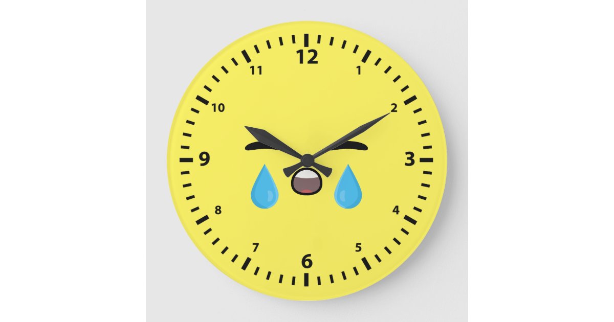 Cry Emoji Large Clock | Zazzle