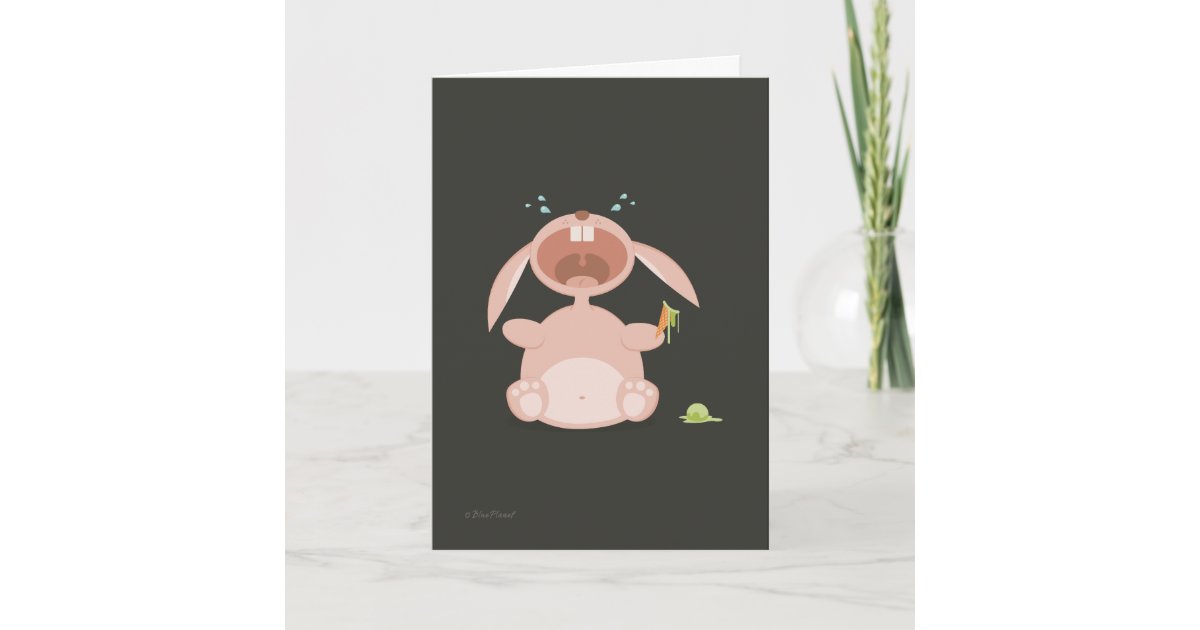 Crying Bunny "Miss You" card | Zazzle