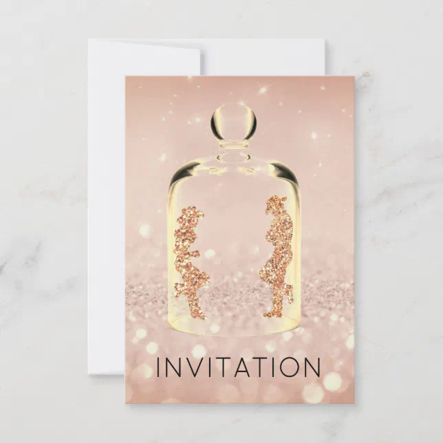 Crystals Western Move Country Party Rose Copper Invitation | Zazzle