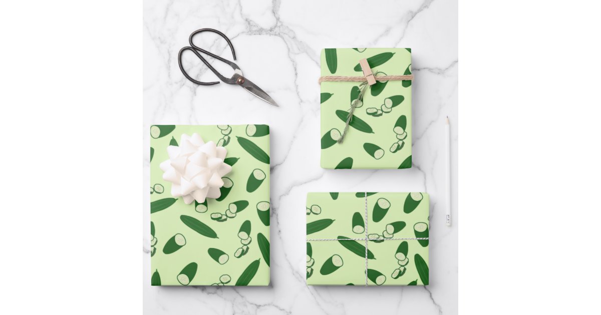 Cucumber Pattern Wrapping Paper Sheet | Zazzle