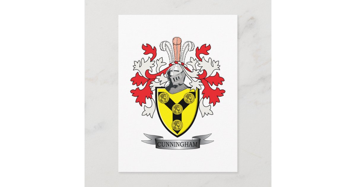 Cunningham Family Crest Coat of Arms Postcard | Zazzle