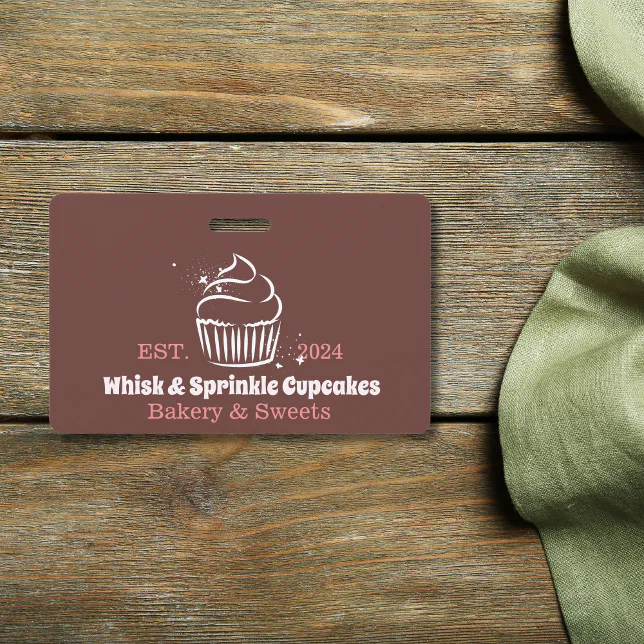 Cupcake Baker Bakery Chef Catering Business ID Badge | Zazzle