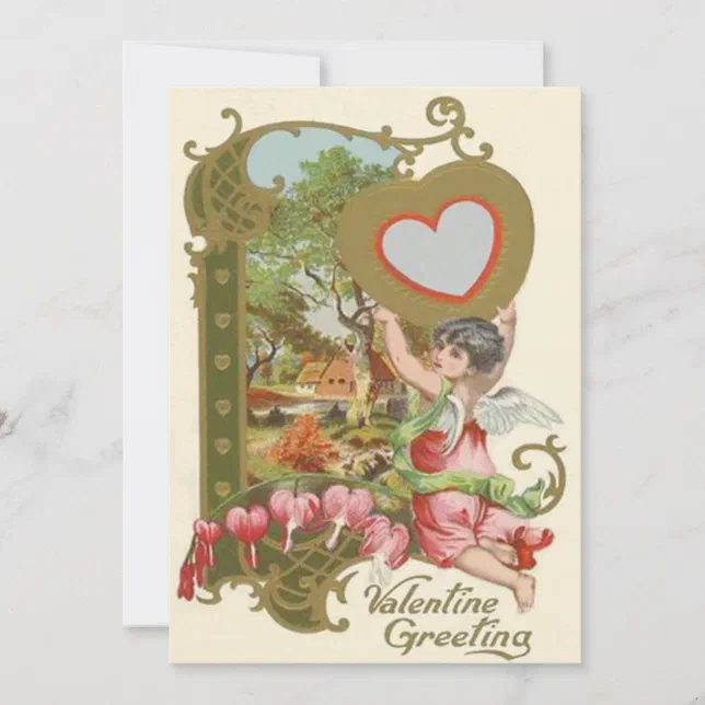 Cupid Cherub Angel Heart Wedding Invitation | Zazzle